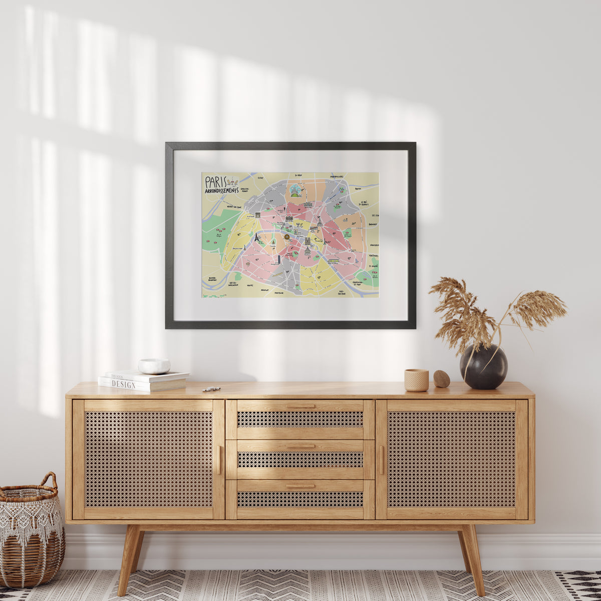 Map Of Paris Large Art Print – SonjaBajicStudio